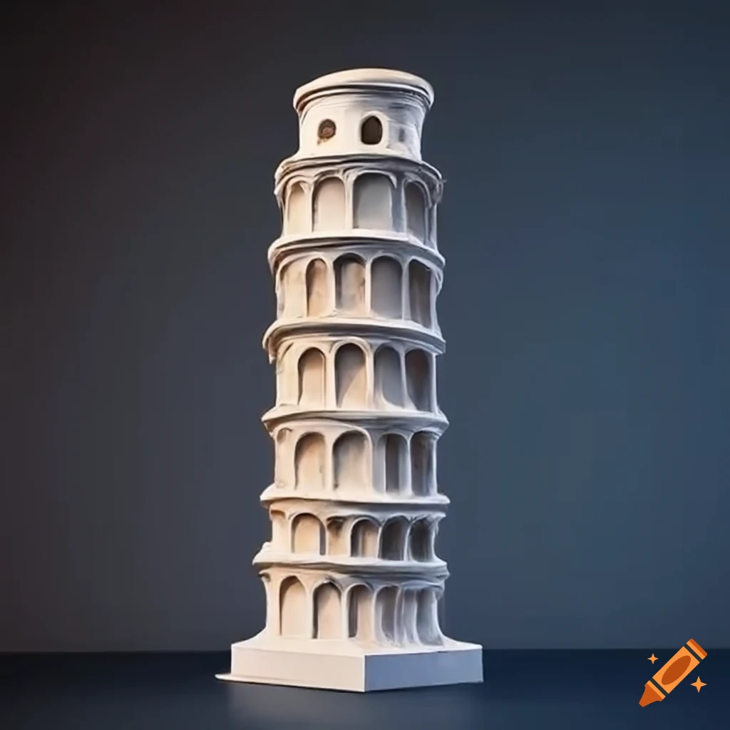 Lifelike marble sculpture of the leaning tower of pisa on Craiyon