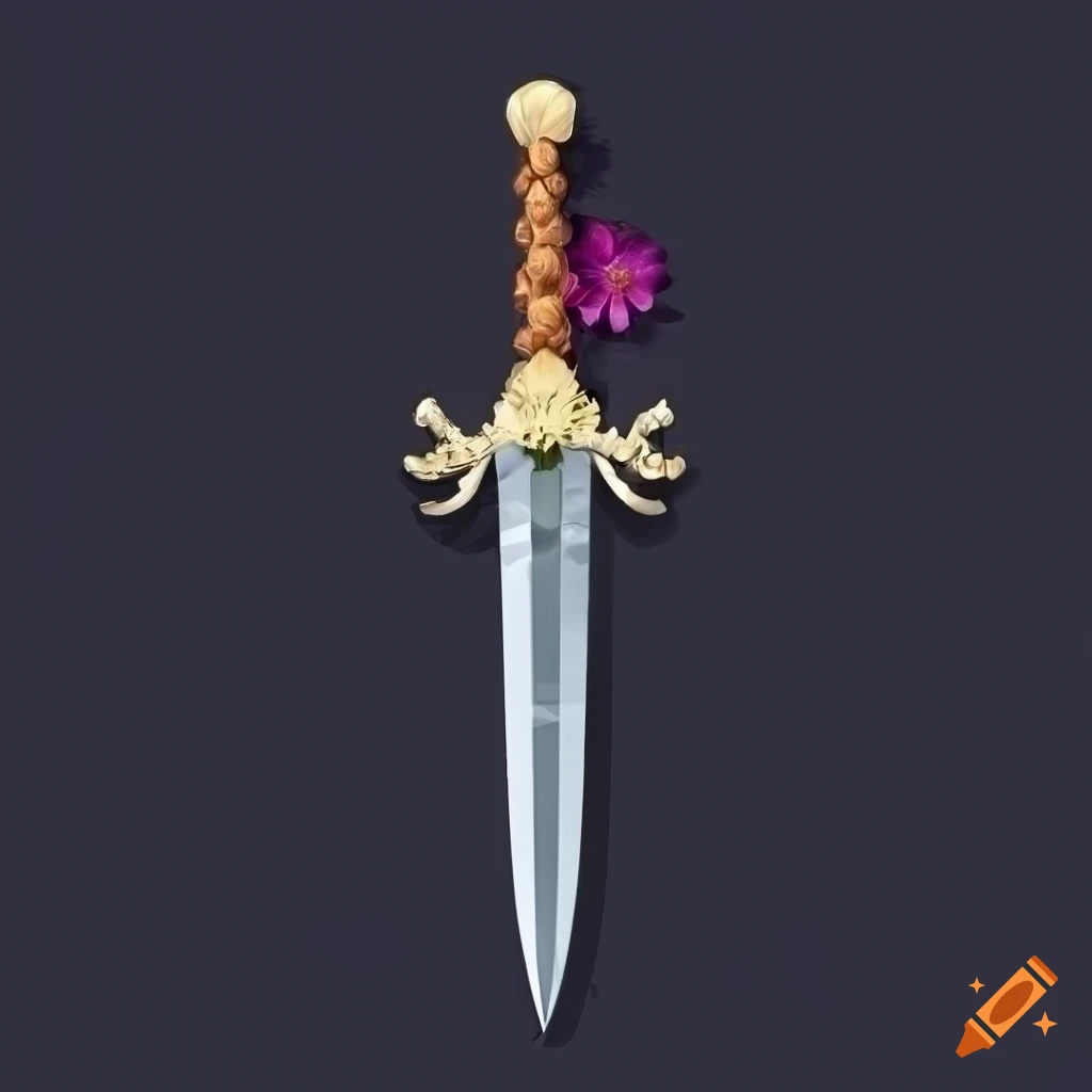 Floral designed sword on Craiyon