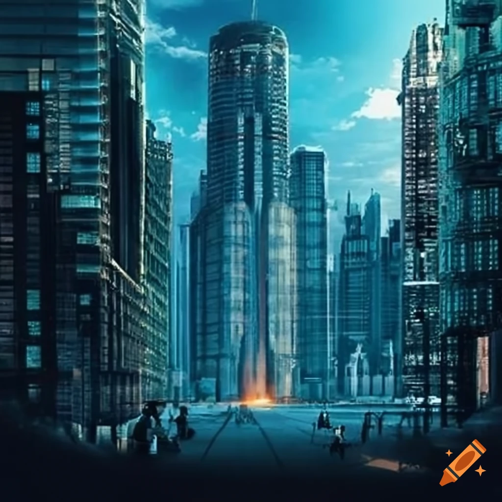 Spacious underground city with large caverns and structures on Craiyon