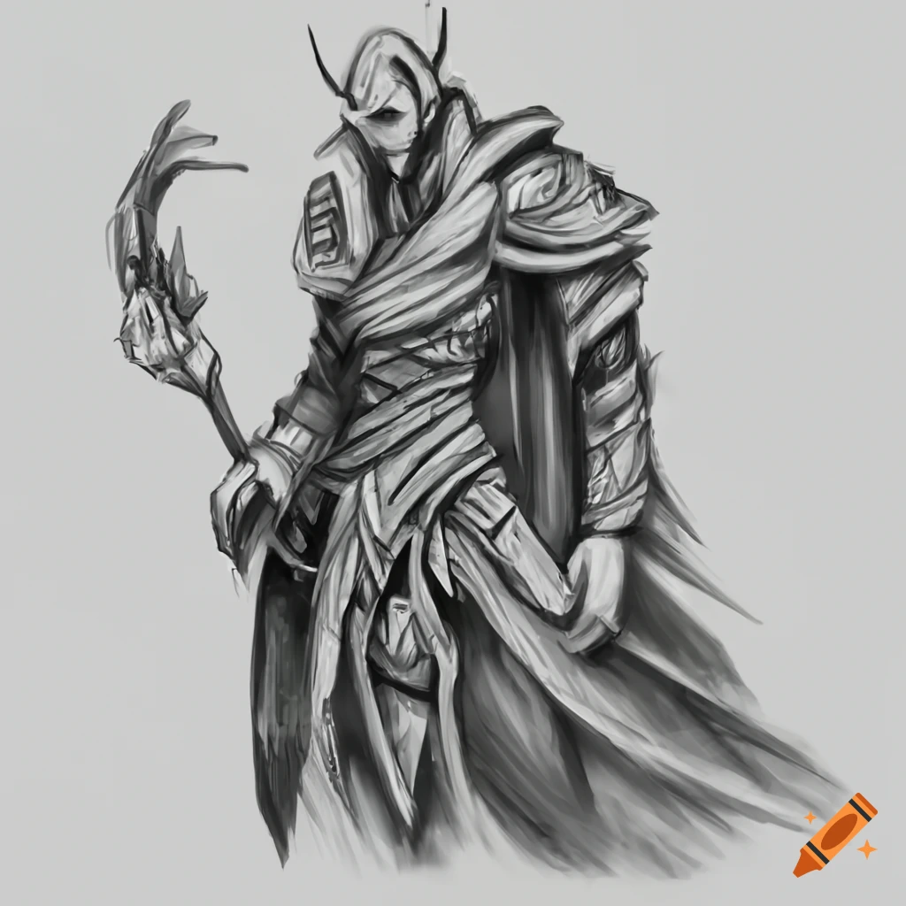 Lich arch mage wearing a black robe on Craiyon