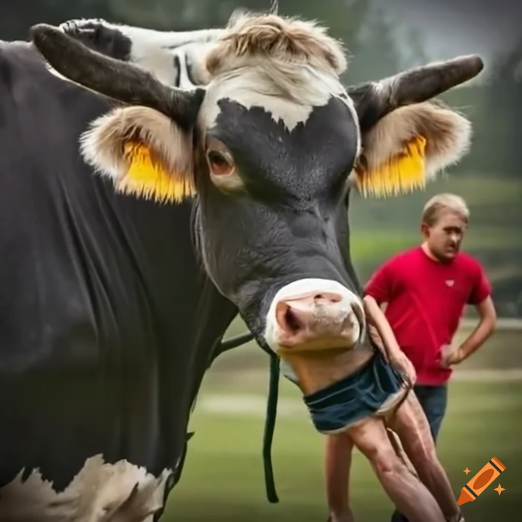 Aaron rodgers milking a cow on Craiyon