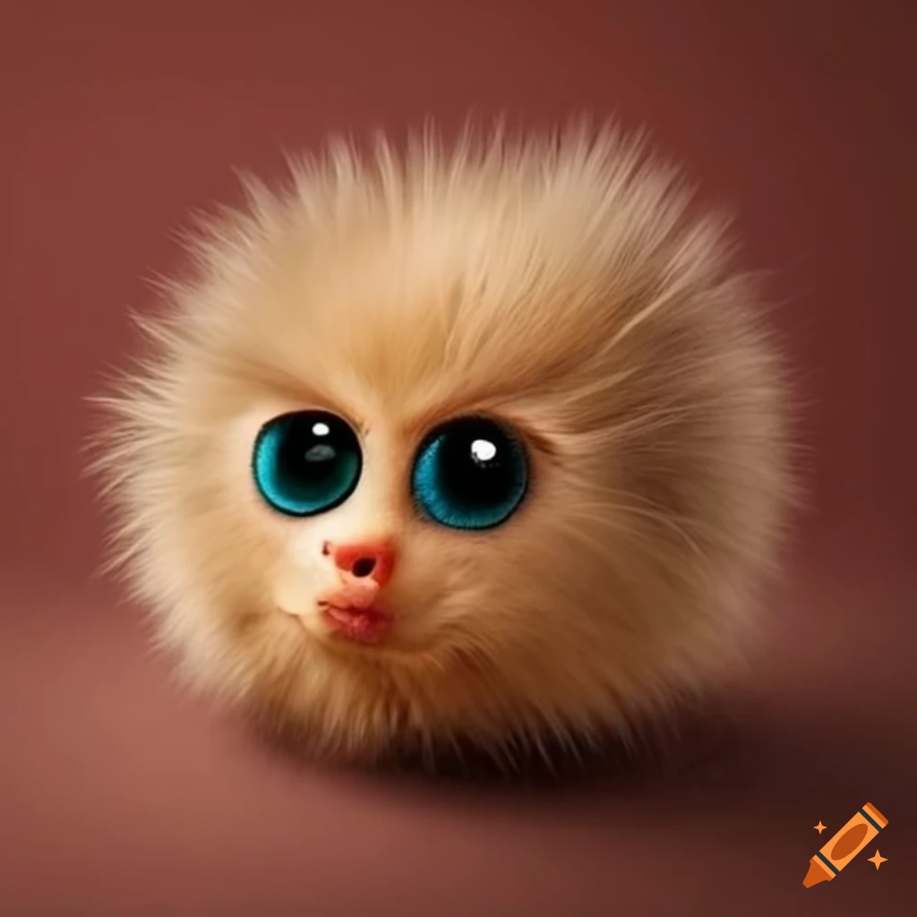 Fluffy creature with small eyes on Craiyon
