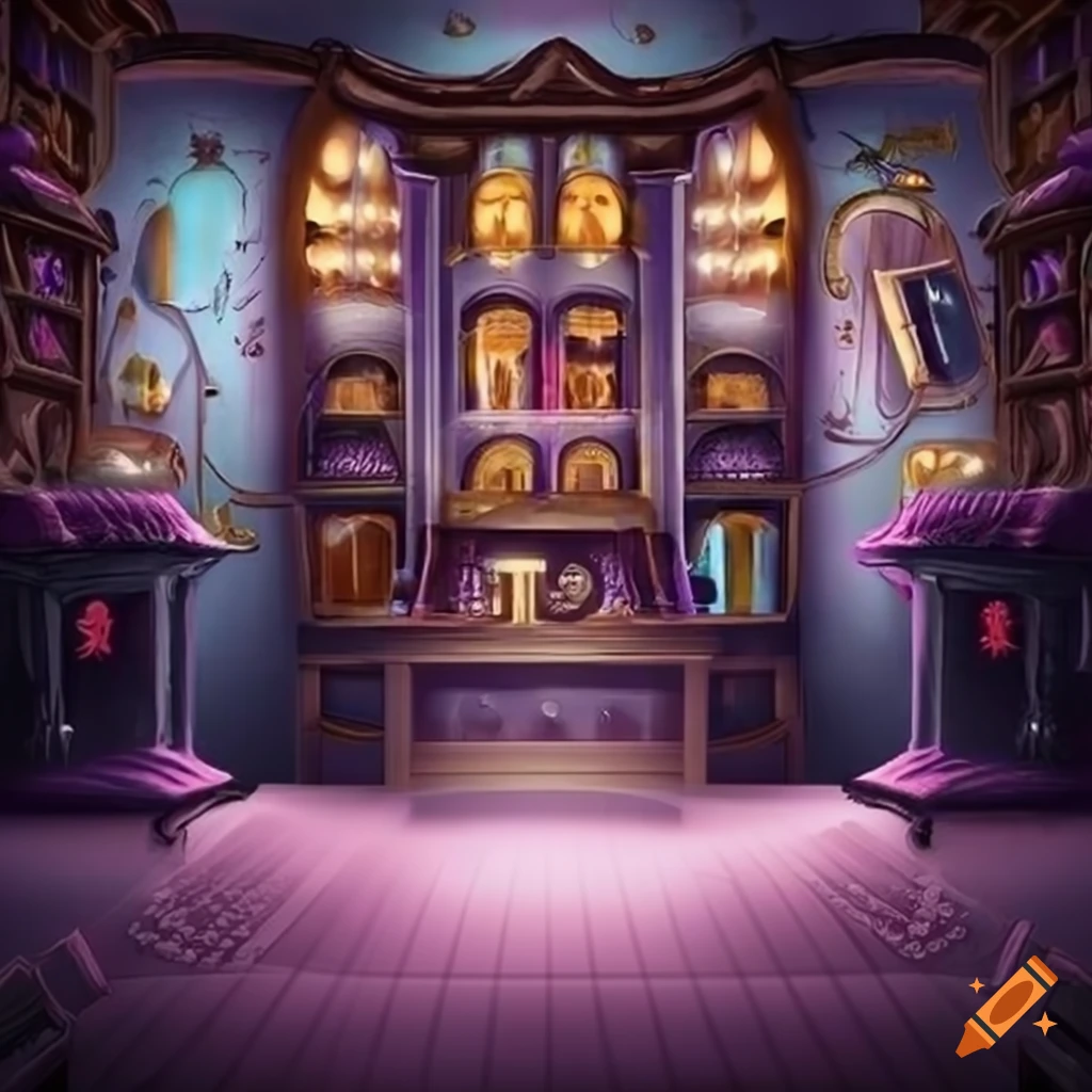 Magical fantasy laboratory backdrop on Craiyon