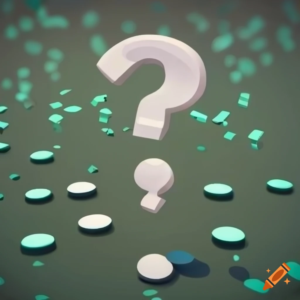 Mysterious forest with question marks in the background and foreground ...