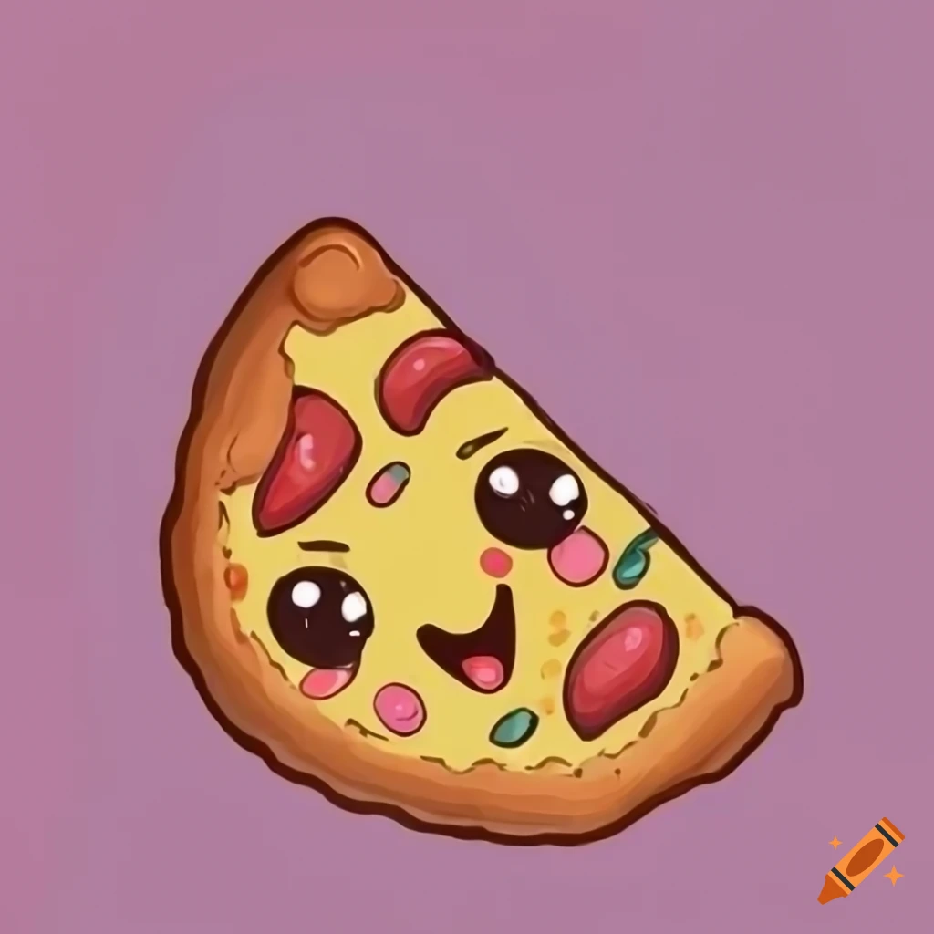 Cute kawaii pizza artwork on Craiyon