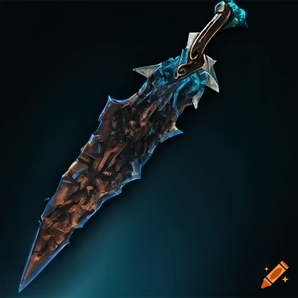 Cracked crystal greatsword on Craiyon