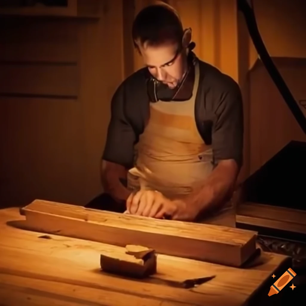 Skilled craftsman showcasing woodworking expertise on Craiyon