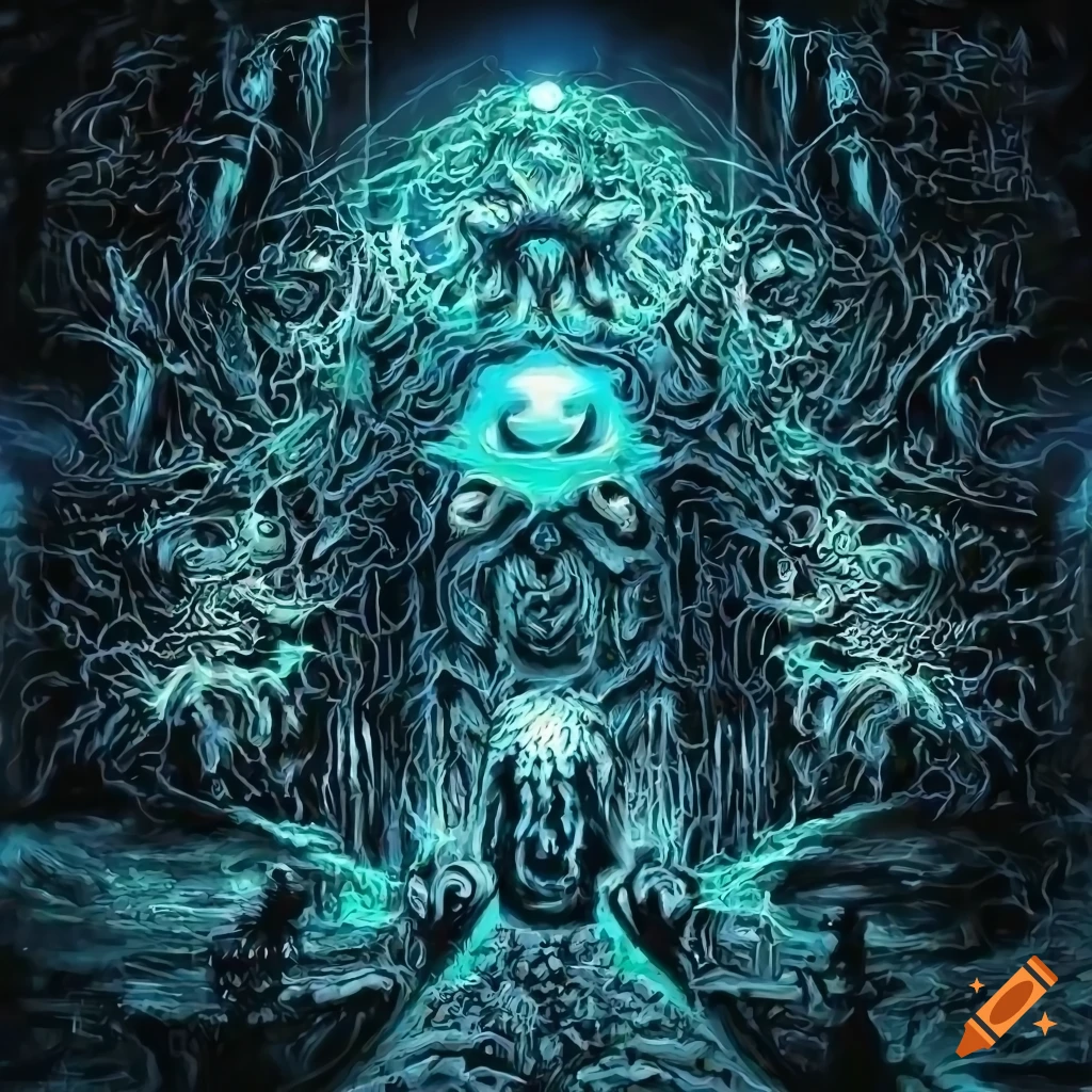 Jinmenju tree, black dragon Nidhogg, starscape, throne, Hades ...