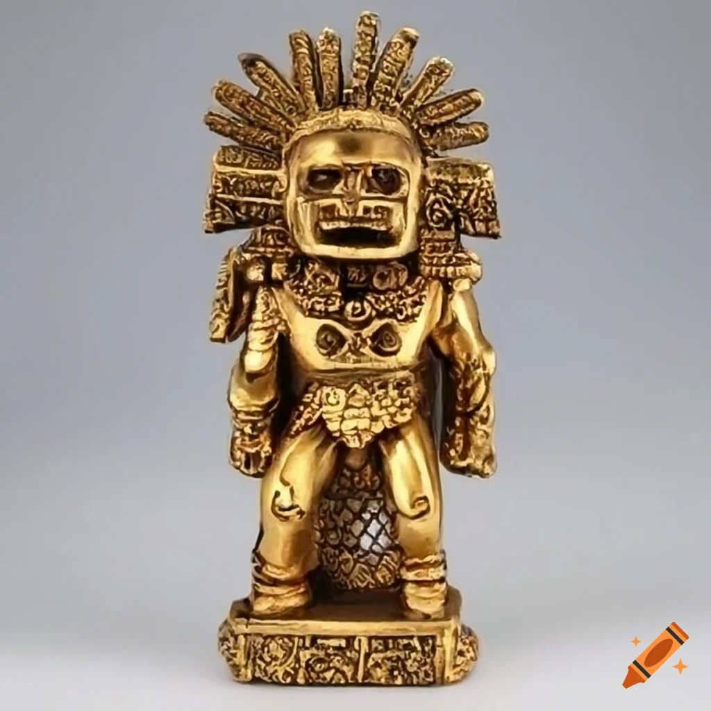 Aztec golden male warrior figurine on Craiyon