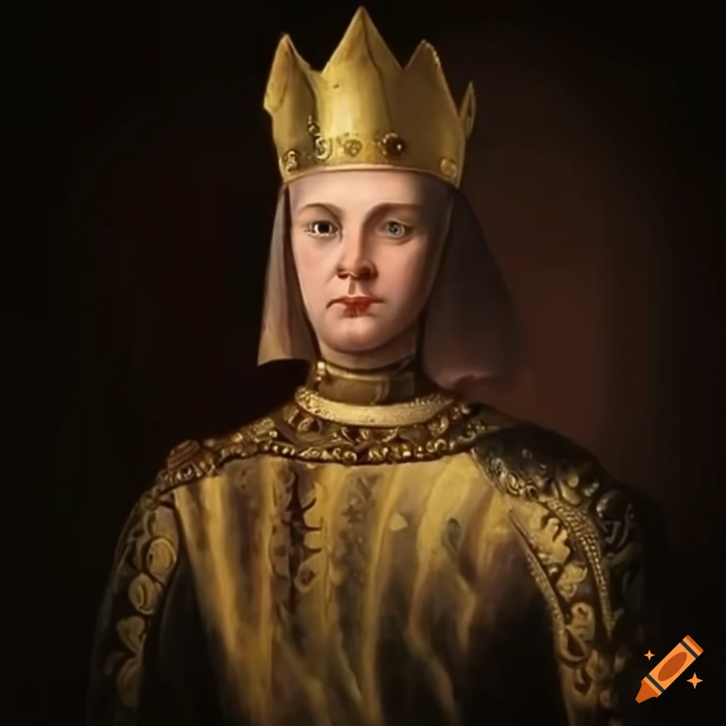 Royal portrait of a medieval king on Craiyon