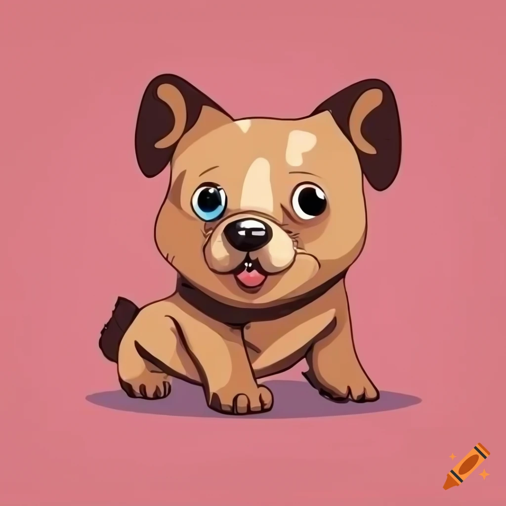 Cute dog in a 2d vector art style on Craiyon