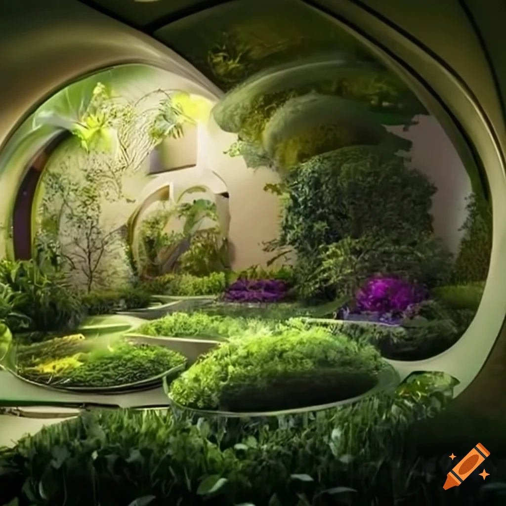 Futuristic interior garden on Craiyon