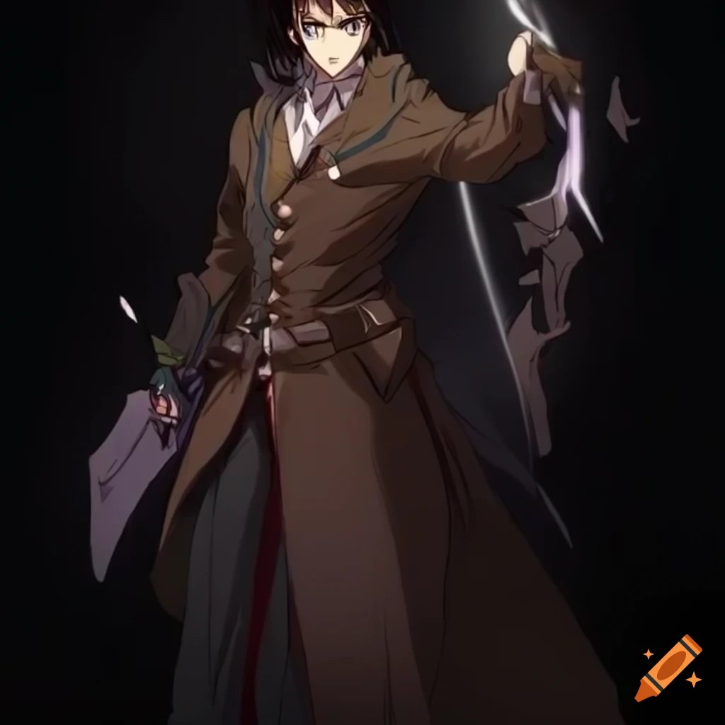 Full body view of a royal butler commander in anime style on Craiyon