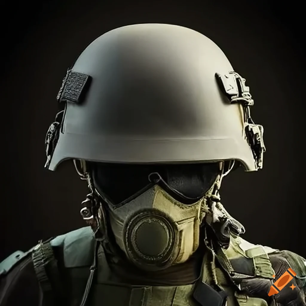 High-protection military helmet on Craiyon