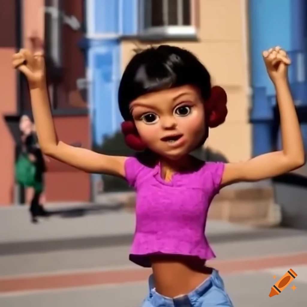 Pixar villains dancing on the street on Craiyon