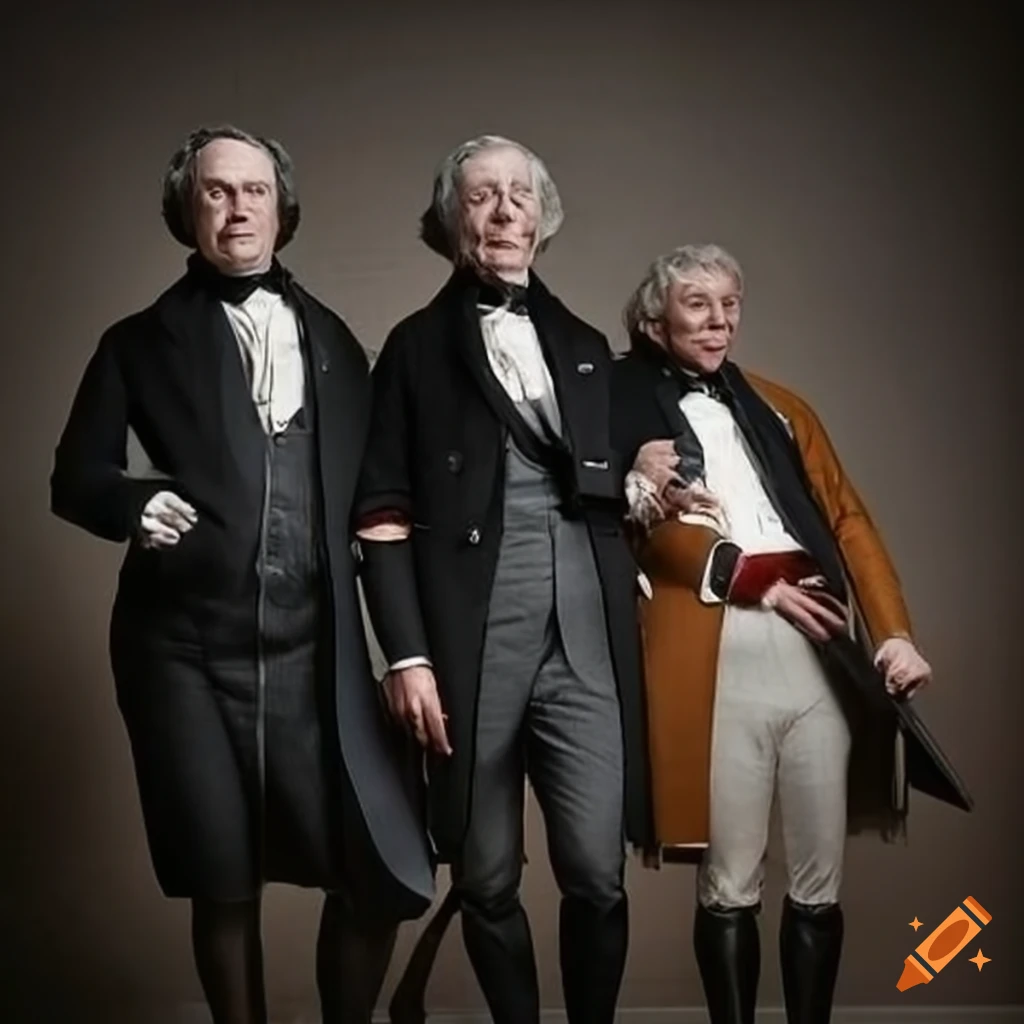 Satirical artwork depicting the founding fathers taking a selfie on Craiyon