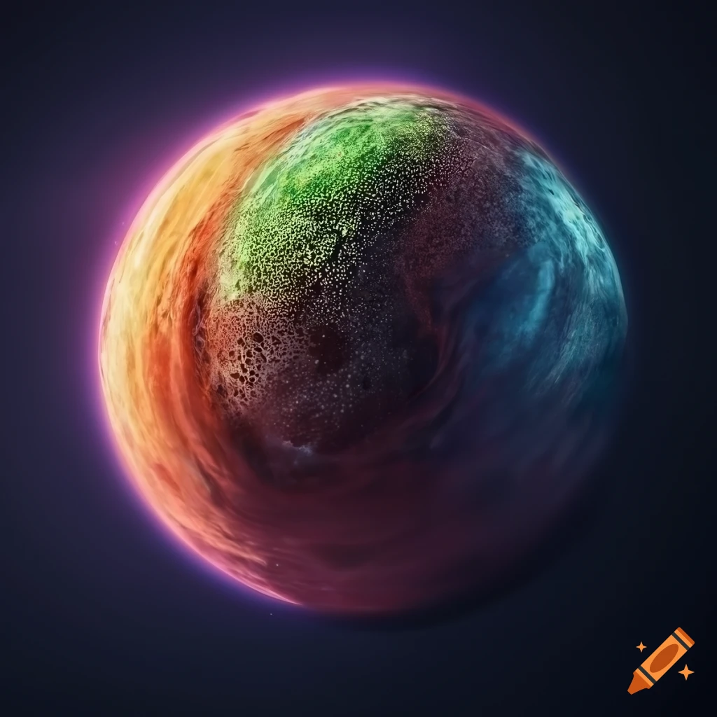 Binary star system with fruit planets in photorealistic art on Craiyon