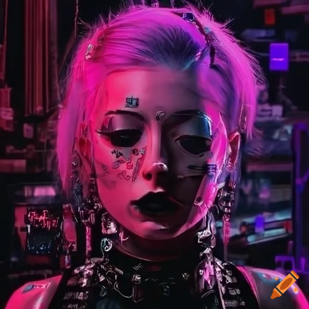 Cyber punk aesthetic on Craiyon