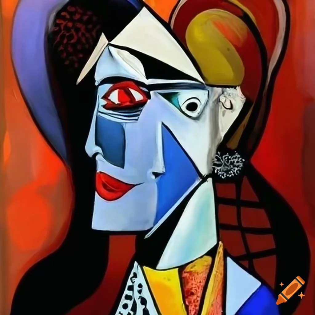 Abstract portrait of a woman in picasso's style on Craiyon