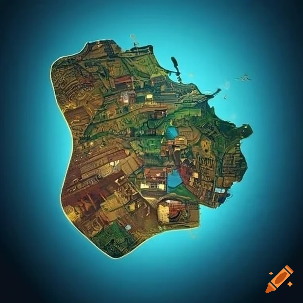 Tabriz city map with historical place names on Craiyon