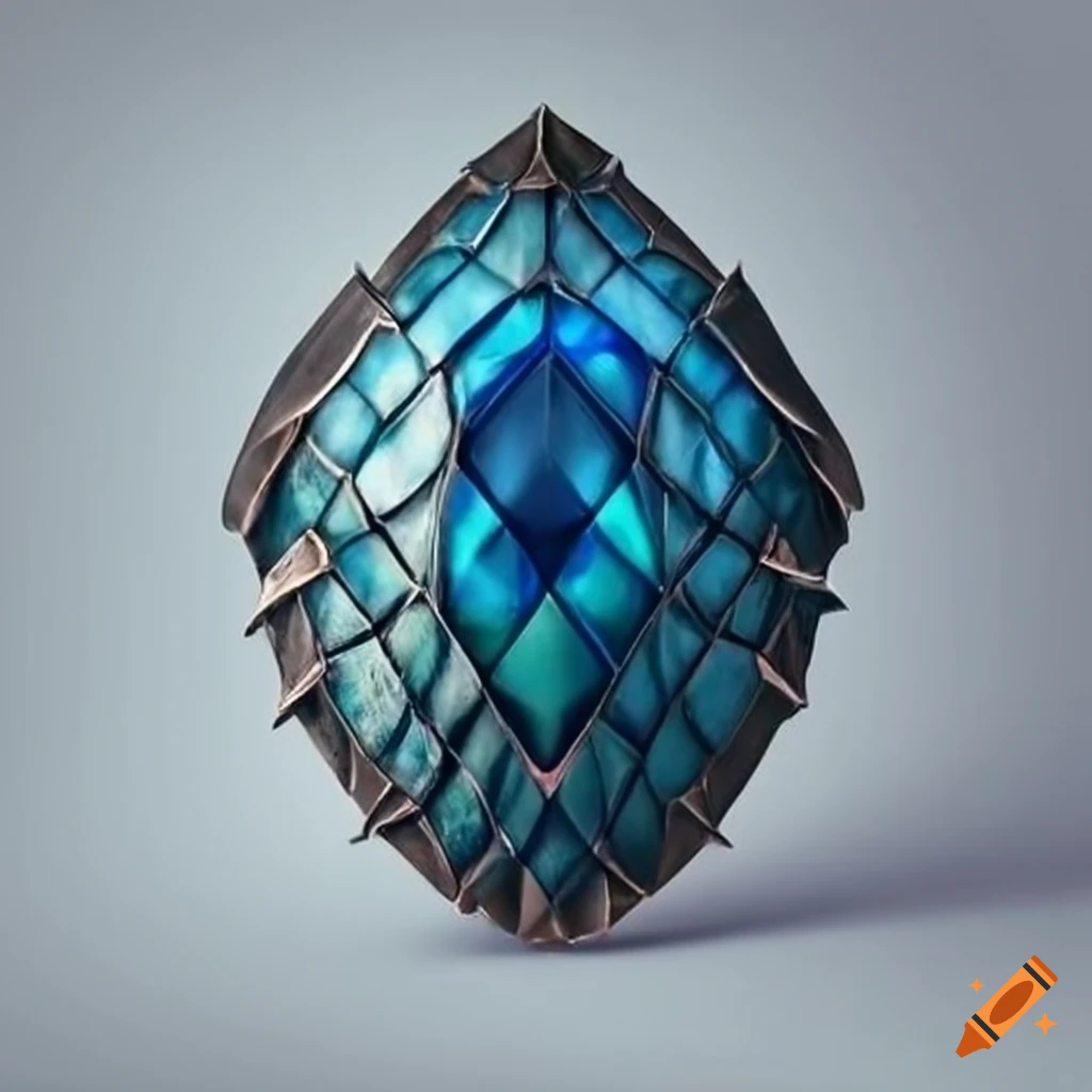 Brilliant blue diamond shield inspired by the Leatherback Sea Turtle ...