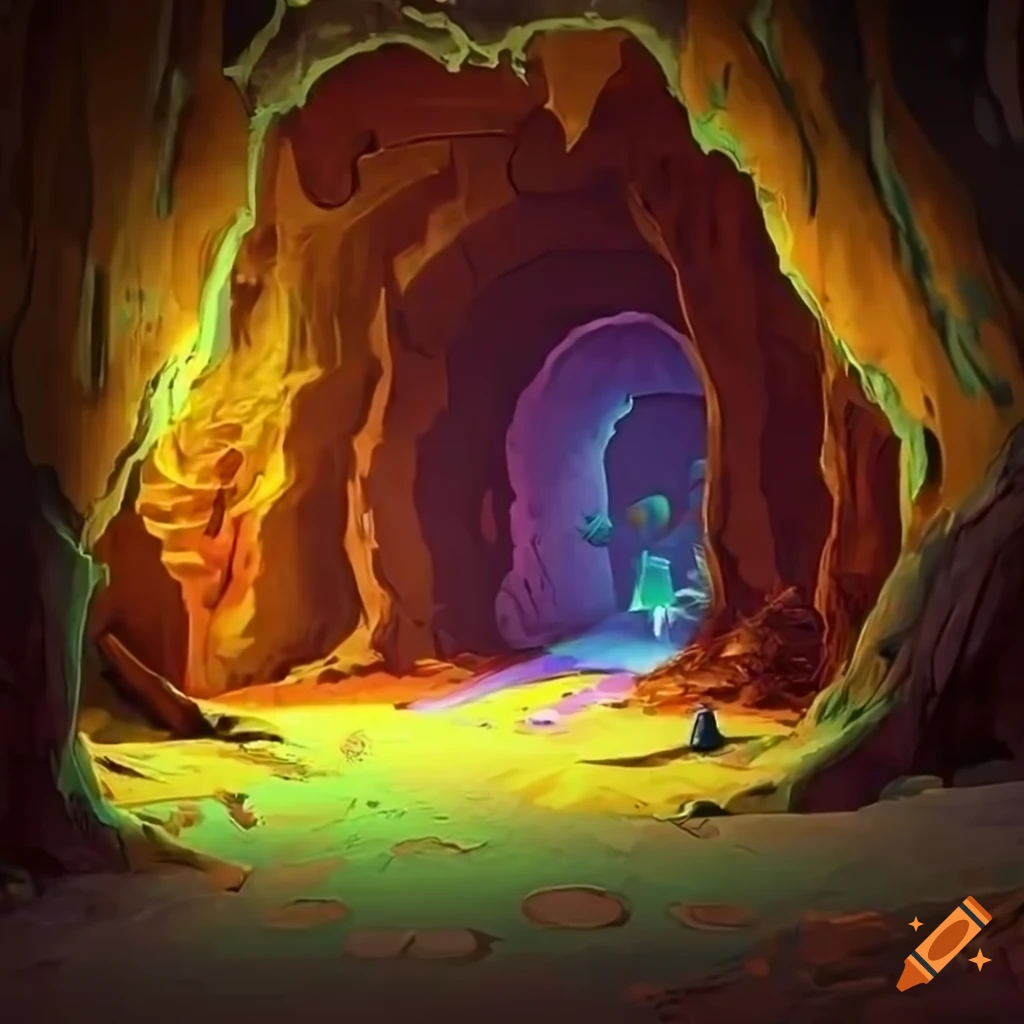 Vibrant and fantastical underground video game level on Craiyon