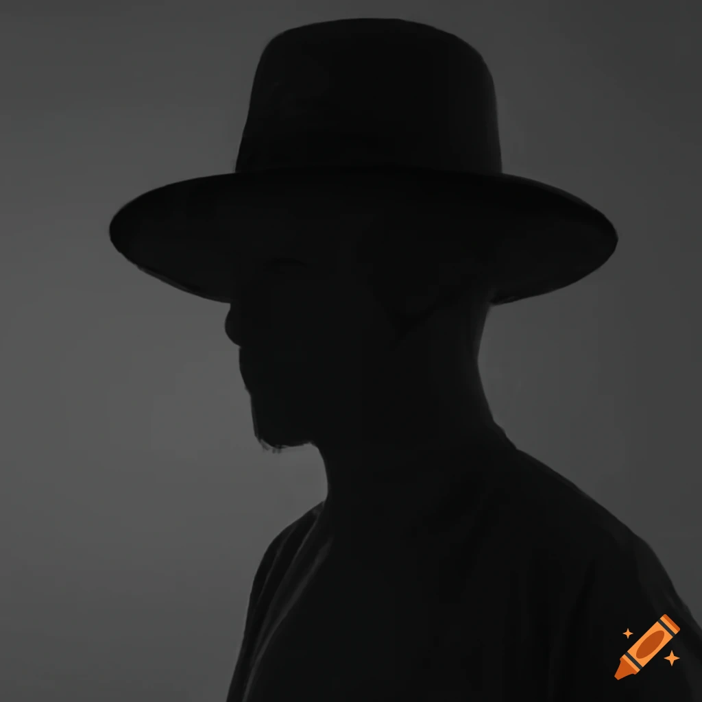 Mysterious shadowy figure wearing a hat on Craiyon