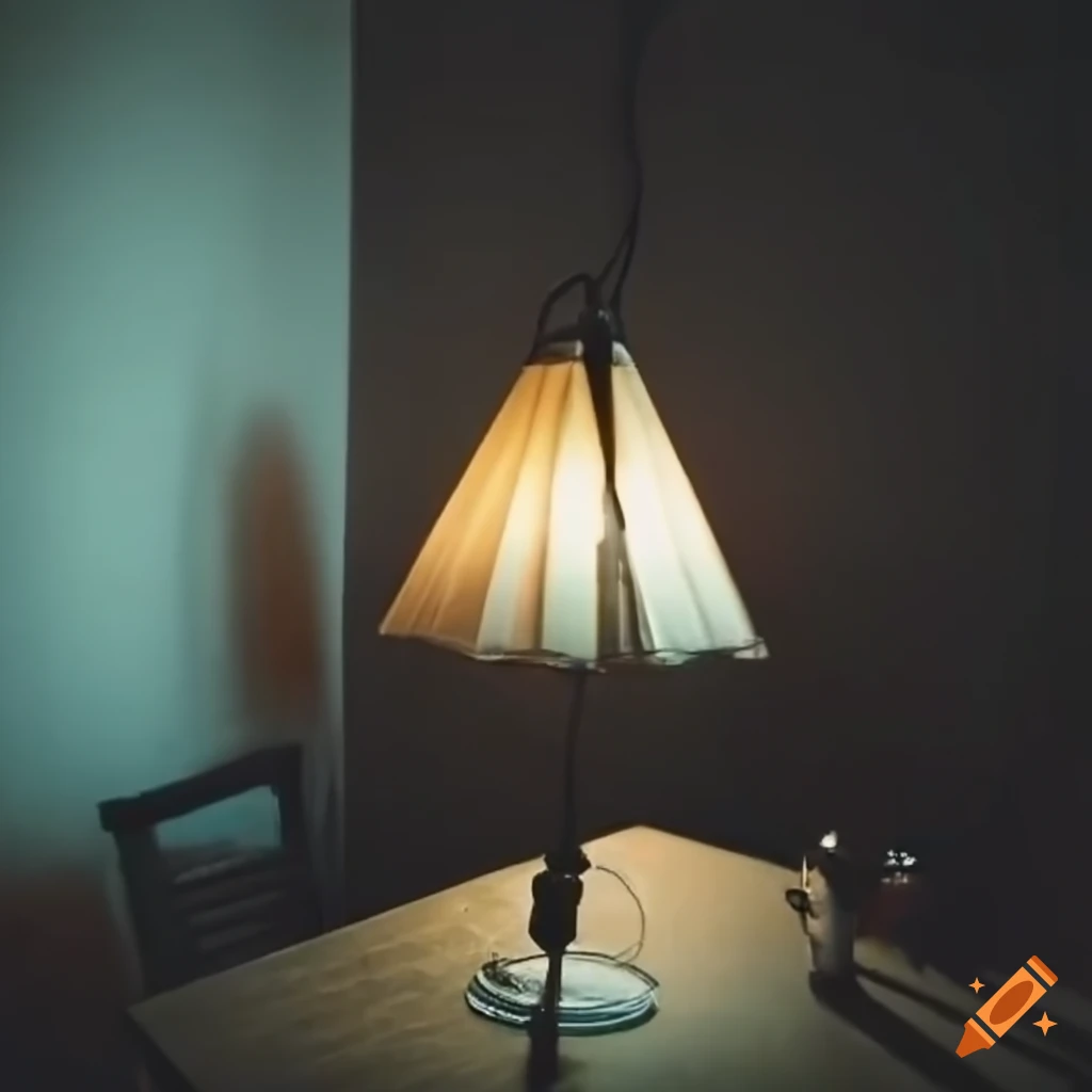 Lamp light in a dark room creating a liminal space on Craiyon