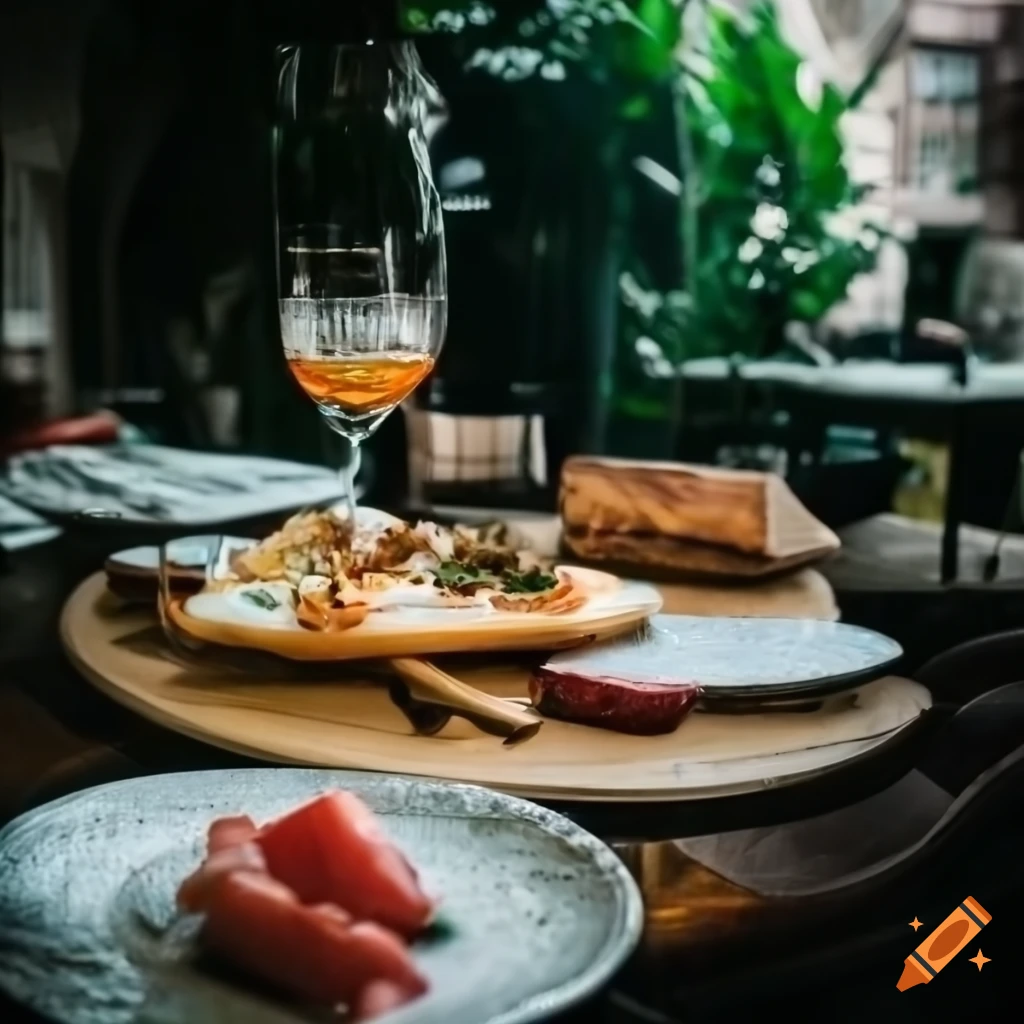 Eating lunch at cellarium cafe & terrace on Craiyon