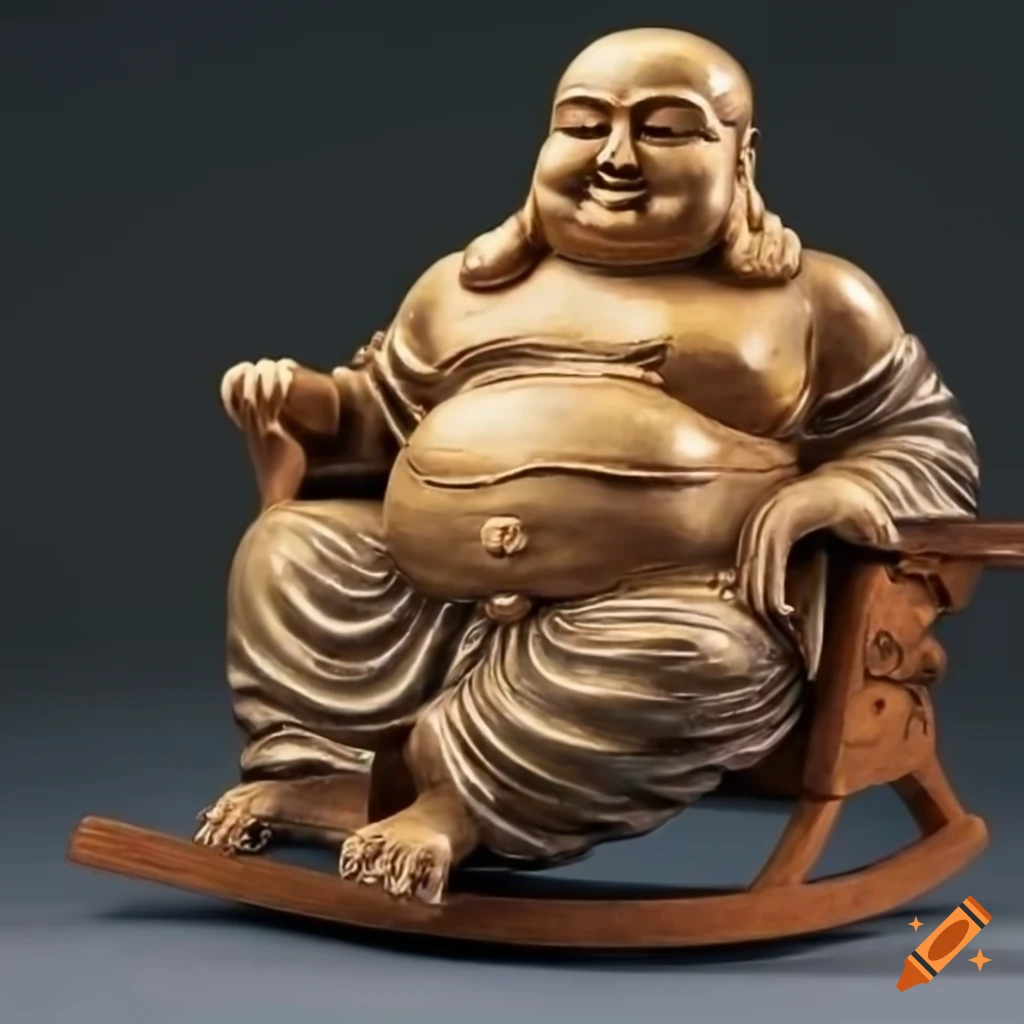Buddha sitting in a rocking chair on Craiyon