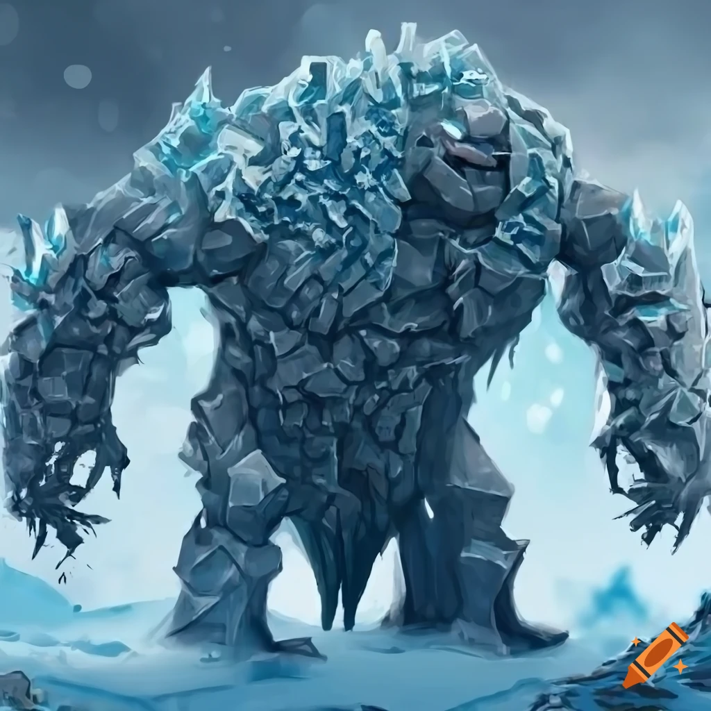 Frost golem creature on Craiyon