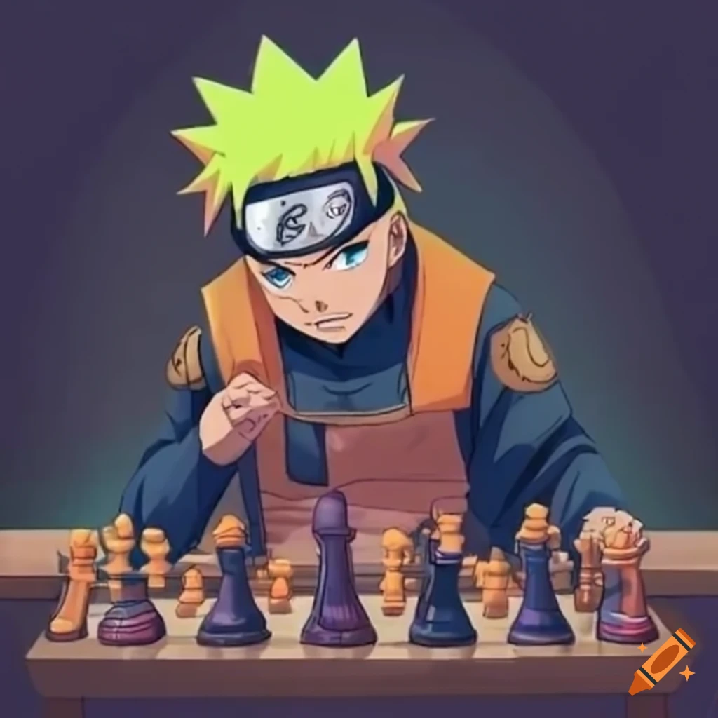 Naruto vs jiraiya chess match on Craiyon