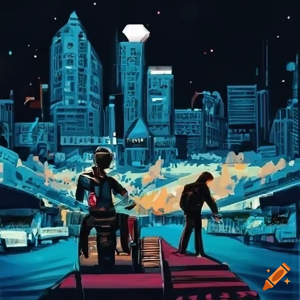 Steezy City Architecture Poster in 'Armored Core' style by Norman ...