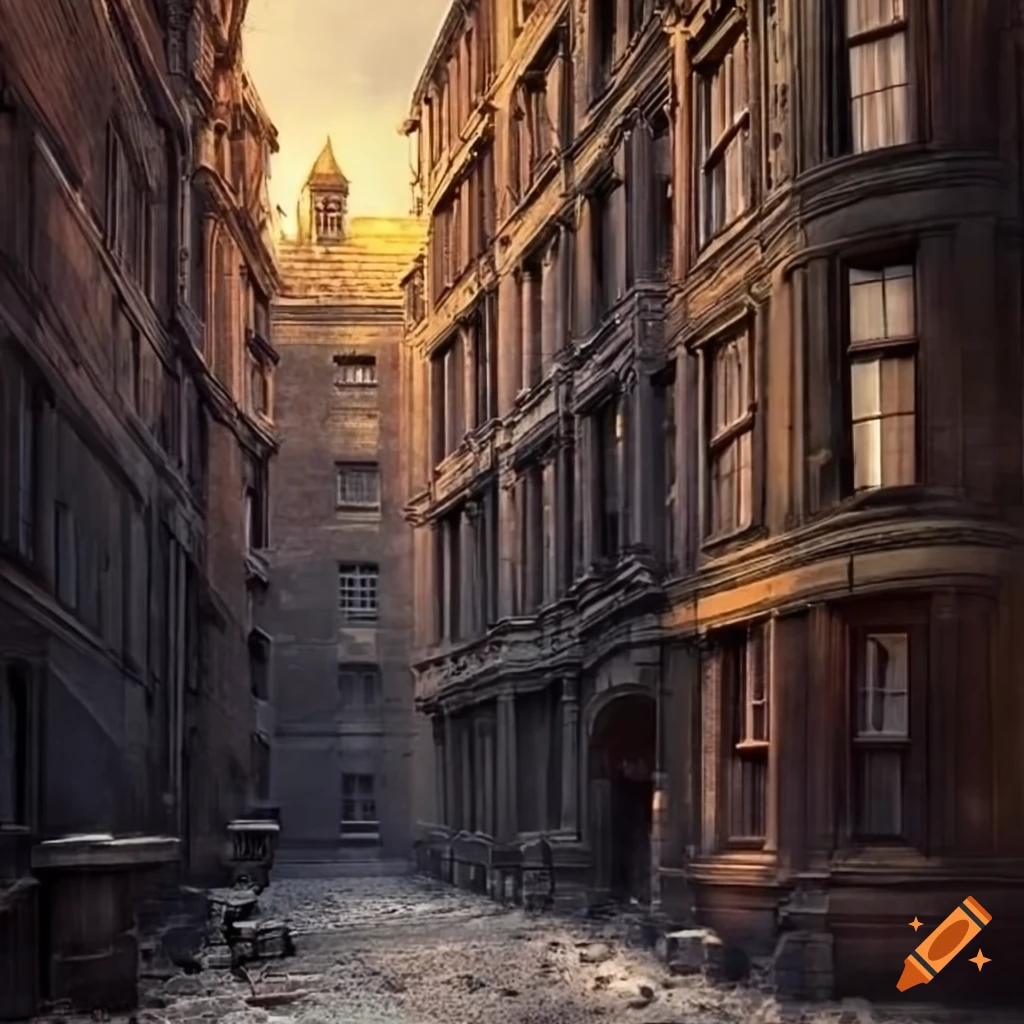 Victorian dark tenement building on Craiyon