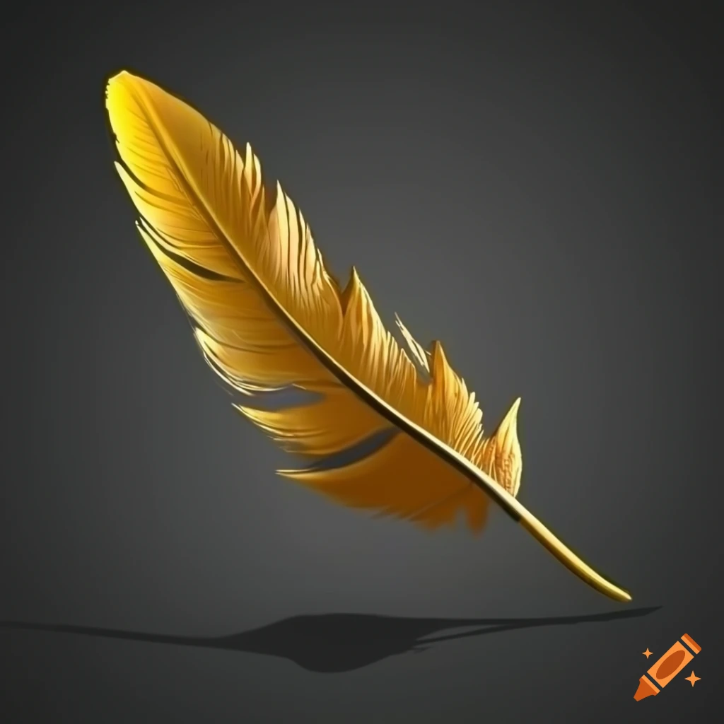Yellow feather game icon in 3d with studio lighting on Craiyon