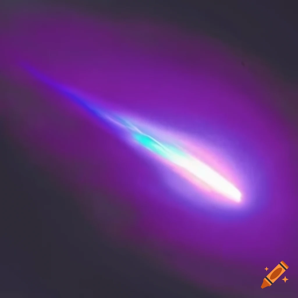 Purple comet in a black void on Craiyon