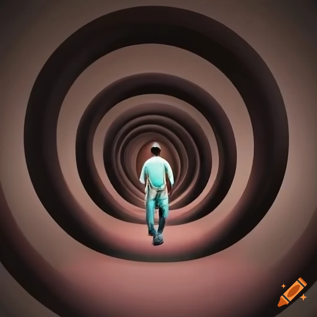 Guy walking in a loop on Craiyon