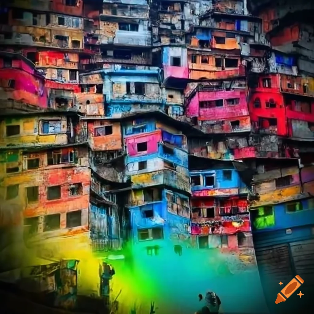 Colorful call of duty favela map on Craiyon