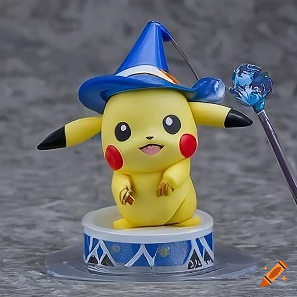 Pikachu wizard nendoroid figurine with magic staff on Craiyon
