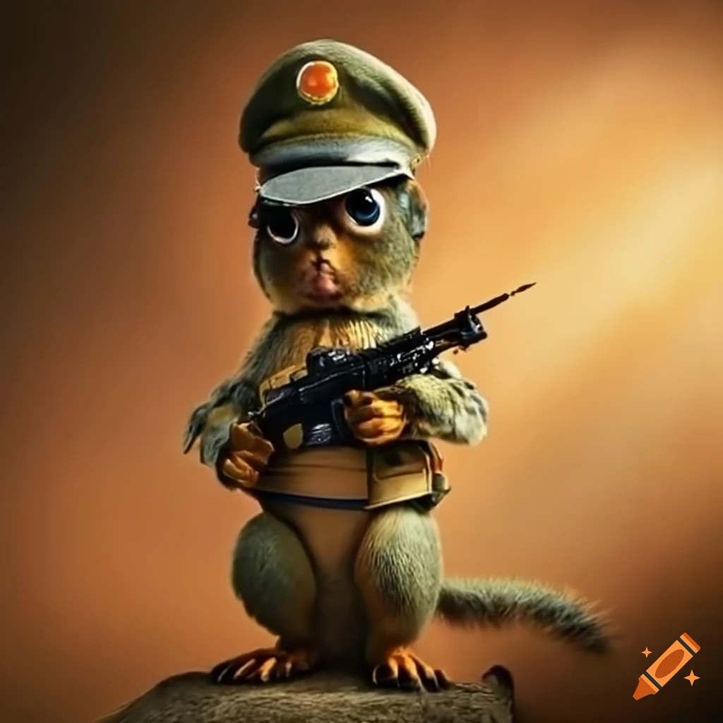 Squirrels in military uniform tapdancing on Craiyon