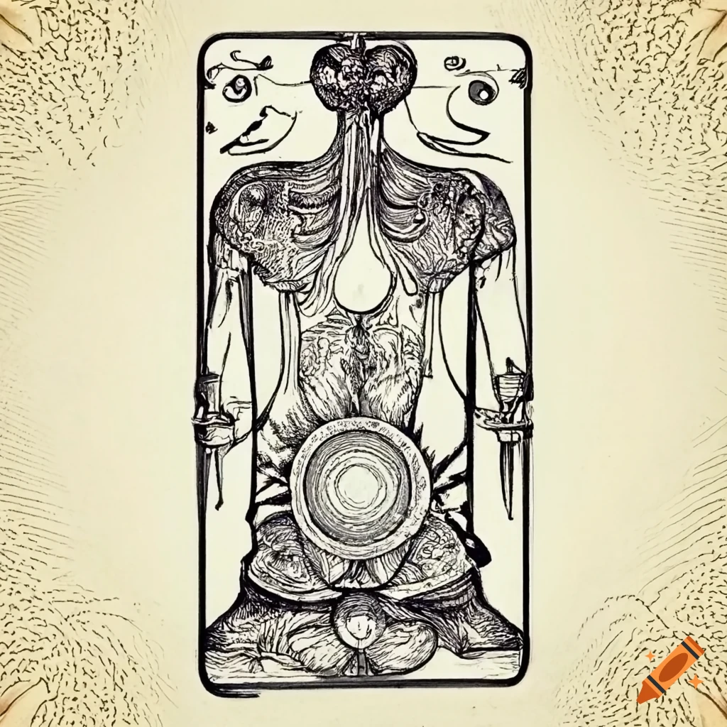 Esoteric themed drawing for tarot board on Craiyon