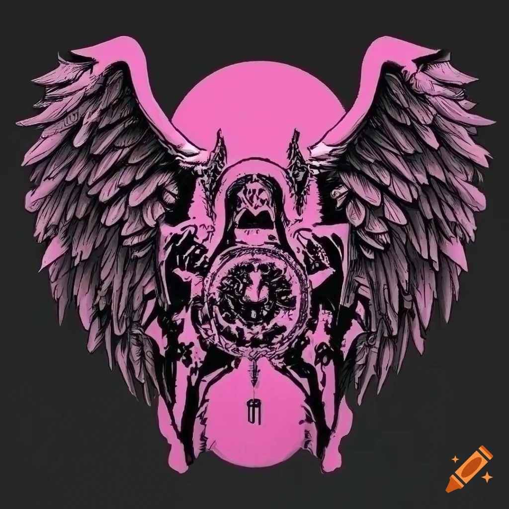 Black and pink goth angel apostle design for a metalcore band t-shirt ...