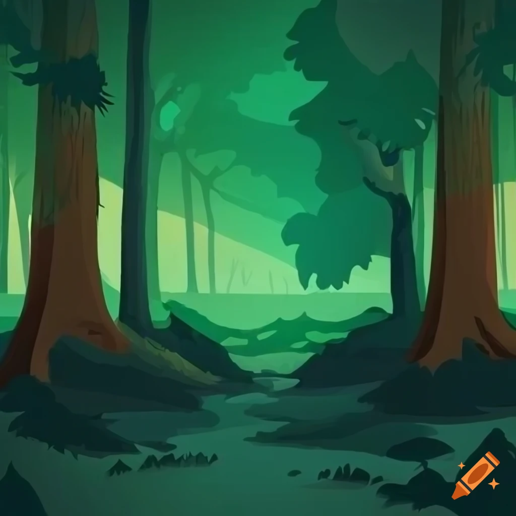 2d vector art forest on Craiyon