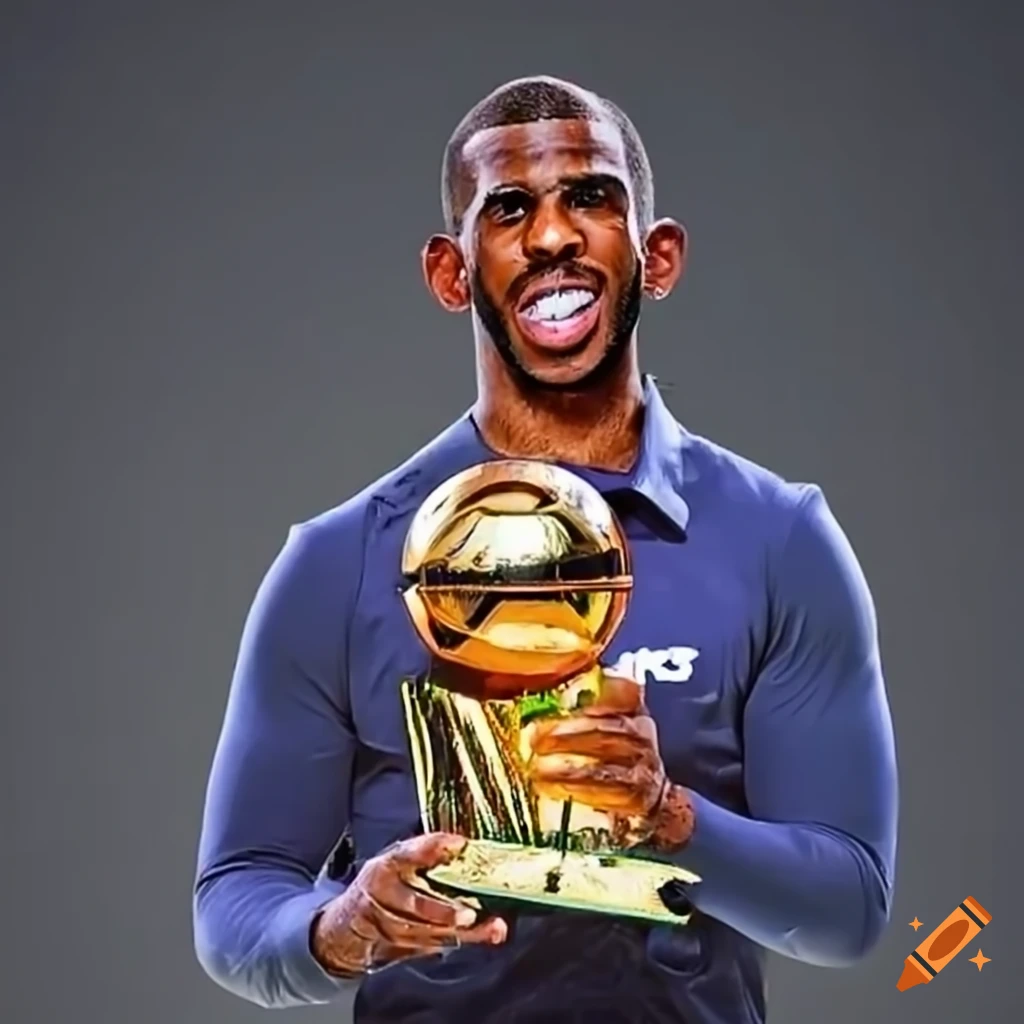Chris paul with the larry o'brien trophy after winning the nba finals ...