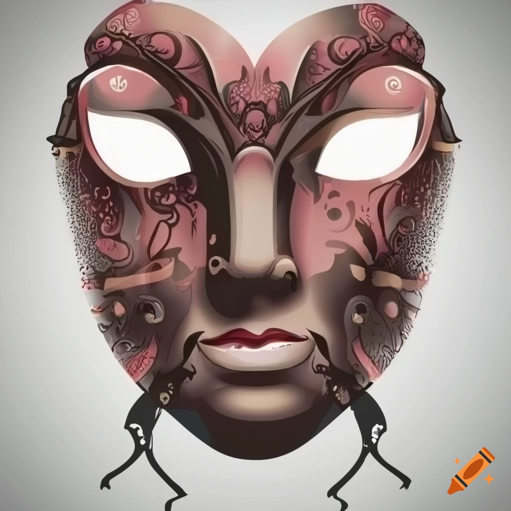 Masquerade mask shaped like a bat in vector art on Craiyon