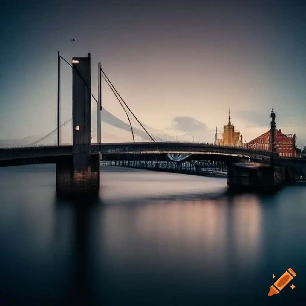 Scandinavian-style bridge connecting two islands in copenhagen on Craiyon