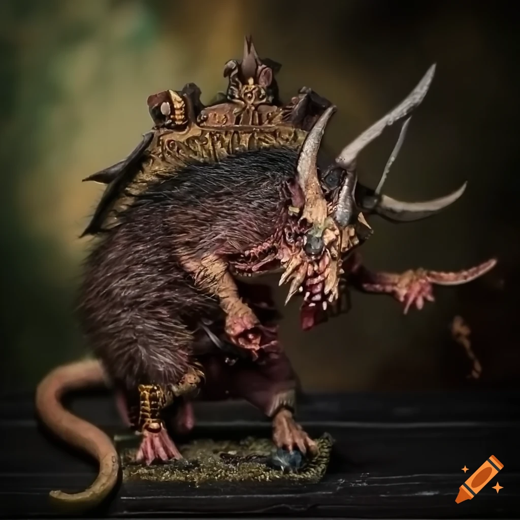 Skaven ratmen horned rat warhammer on Craiyon