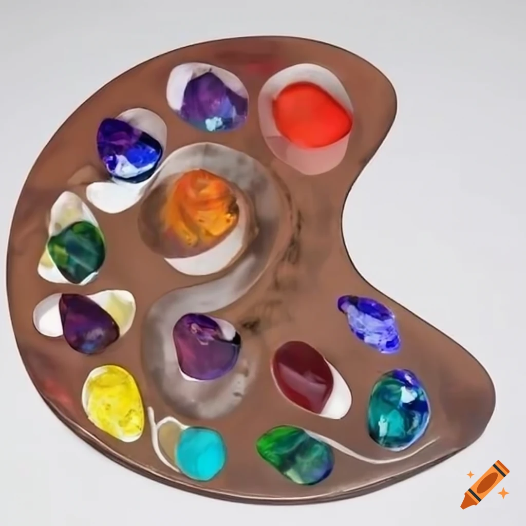 Crystal painter's palette on Craiyon