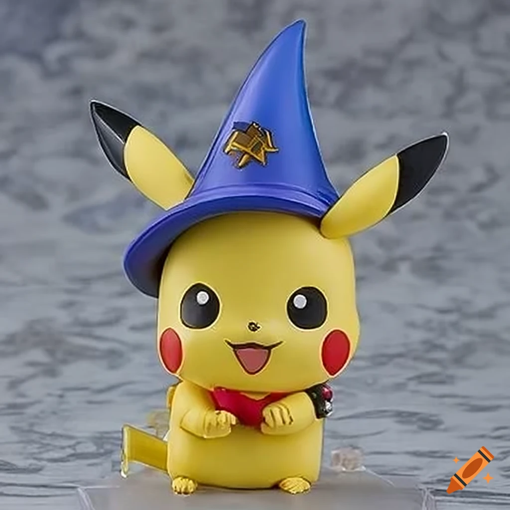 Pikachu wizard nendoroid figurine with magic staff on Craiyon