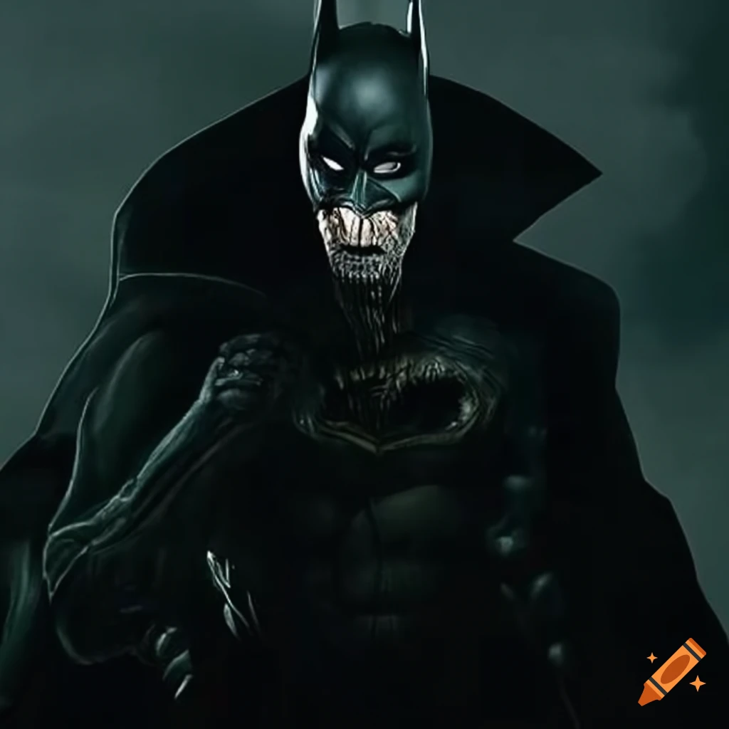 Terrifying alien depiction of batman on Craiyon